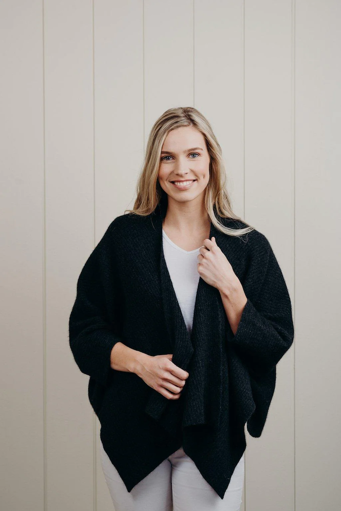 Merino Silk Jetsetter Wrap Jacket | Possum Merino | Earth to Life